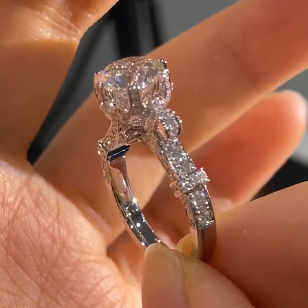 2CT Swan Lake Elegant Design Moissanite Engagement Ring Gemsbling
